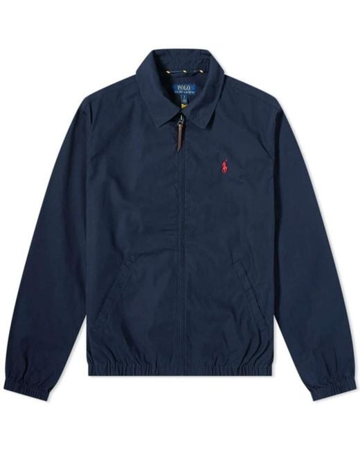 Polo Ralph Lauren Bayport Poplin Bomber Jacket in Blue for Men | Lyst UK