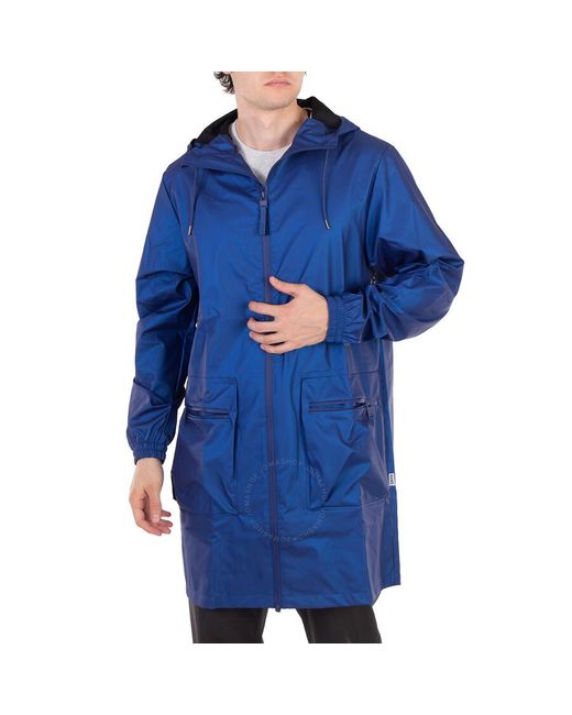 Rains Long Sleeve Cargo Jacket in Blue for Men | Lyst