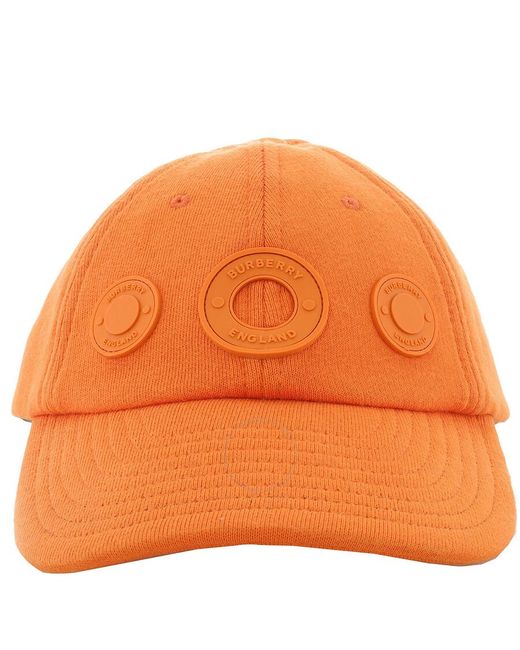 Burberry Embossed Logo Rubber-Trimmed Cotton Baseball Cap in Orange for ...