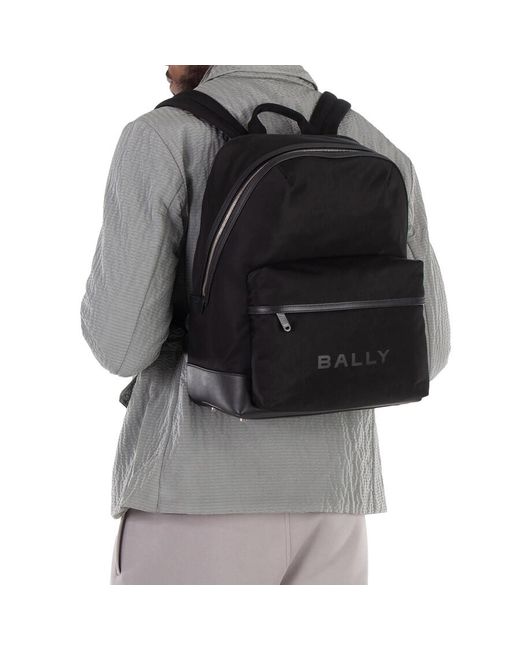 Bally Treck Fabric-Leather Backpack in Black for Men | Lyst
