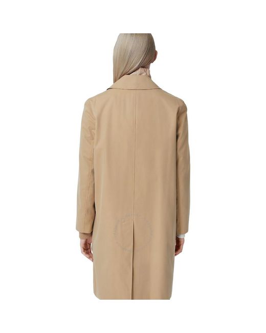 Burberry Heritage Cotton Car Coat In Natural Lyst