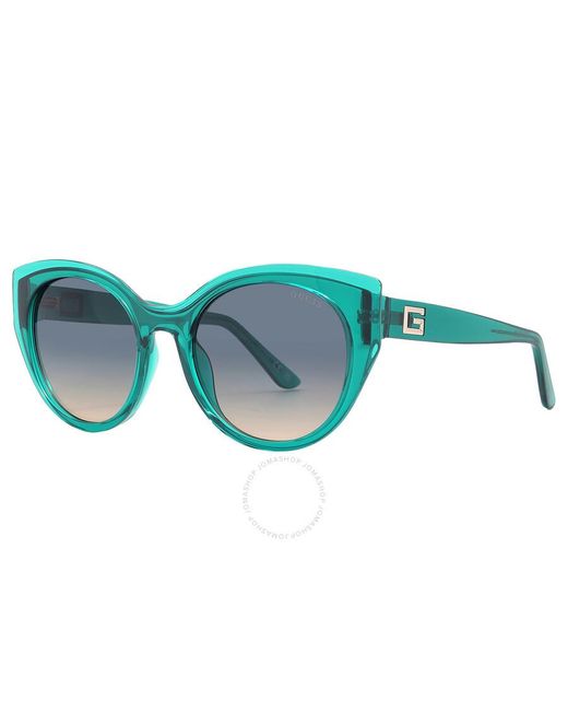 Guess Green Gradient Cat Eye Sunglasses Gu7909 96p 53 in Blue | Lyst UK