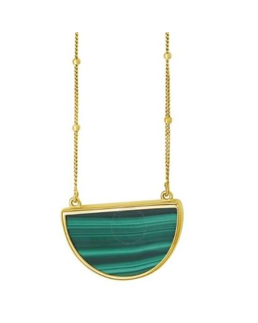 Tresorra 14K Malachite Geometric Half Moon Necklace in Green | Lyst