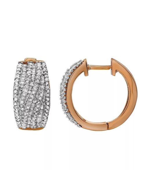 DiamondMuse Diamond Muse 0.50 Cttw Over Sterling Diamond Hoop Earrings ...