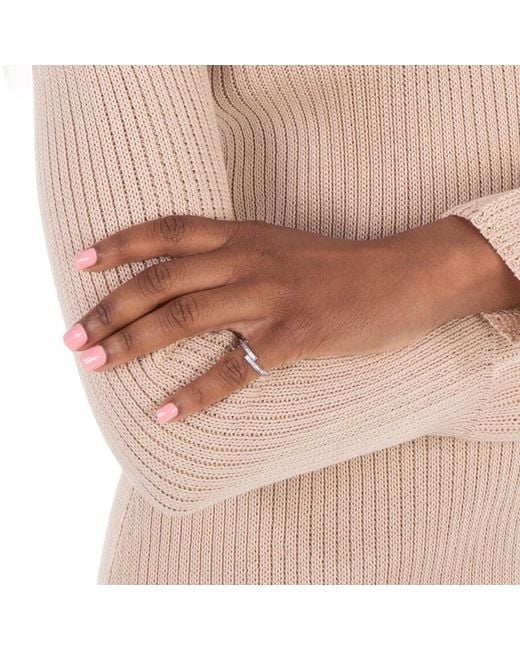 PANDORA Ladies Sterling Sparkling Overlapping Ring in Metallic | Lyst