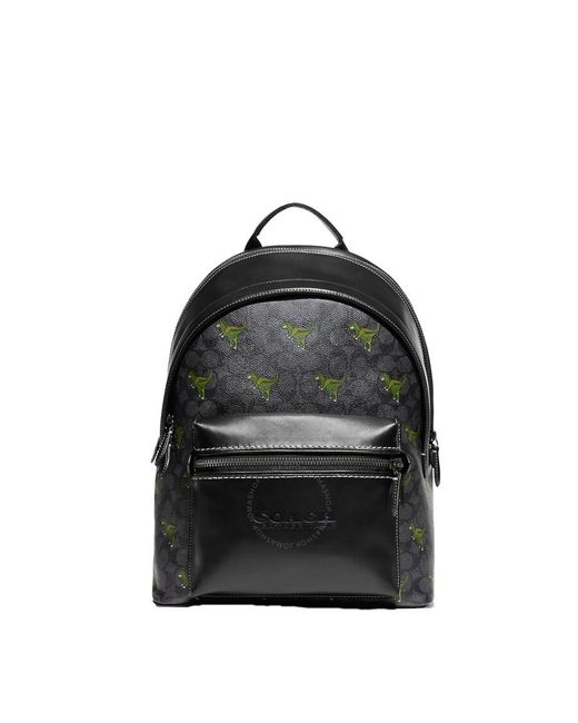 COACH Charter Signature Rexy Print Backpack in Black for Men | Lyst