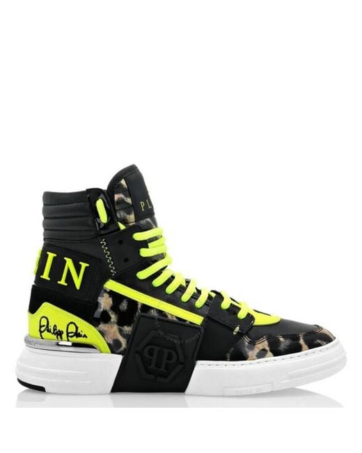 Philipp Plein Leopard Phantom Kicks Hi-top Sneakers in Green | Lyst