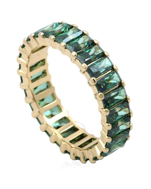 Swarovski Tone Plated Baguette Cut Matrix Ring in Green | Lyst
