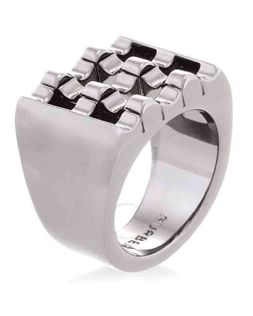 Burberry Ruthenium-Plated Cube Ring in Metallic for Men | Lyst