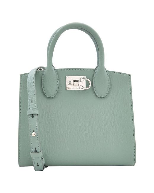 Ferragamo Ladies Mini Studio Box Small Tote Bag in Blue | Lyst