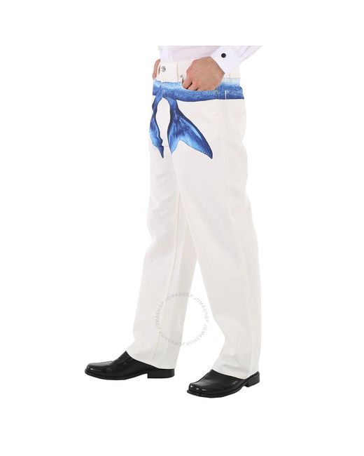 Burberry Mermaid Tail Printed Cotton-denim Jeans in Blue for Men | Lyst