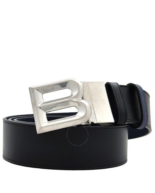 Bally B Bold Palladium Buckle Leather Belt, Cm in Black for Men | Lyst