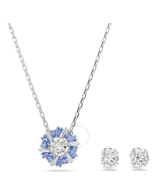 Swarovski Idyllia E Set Sd Rhodium Shiny in Blue | Lyst