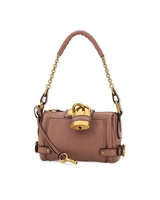 Chloé Antiqued Leather Small Paddington Shoulder Bag Nougat Borse A ...