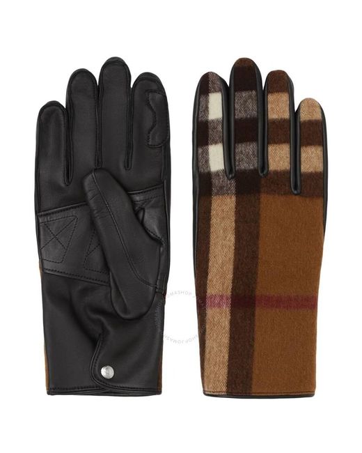 Burberry Gabriel Check Icon Stripe Gloves in Black for Men Lyst UK