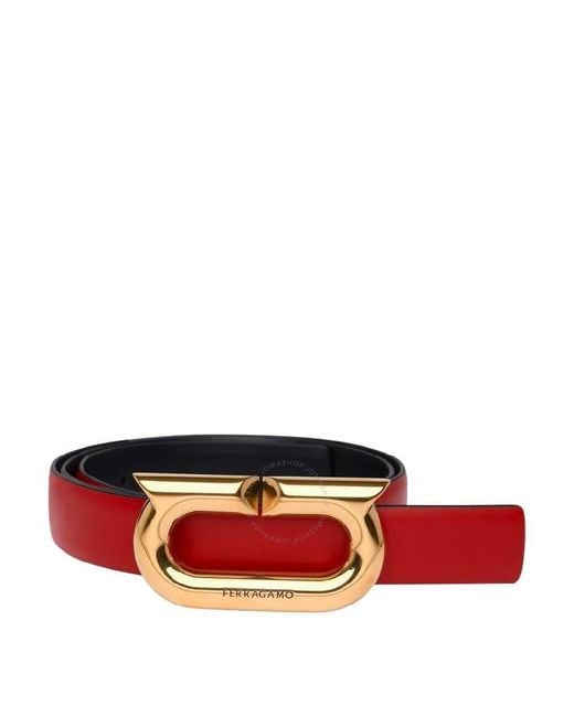 Ferragamo Engraved Logo Reversible Belt, Cm in Red | Lyst