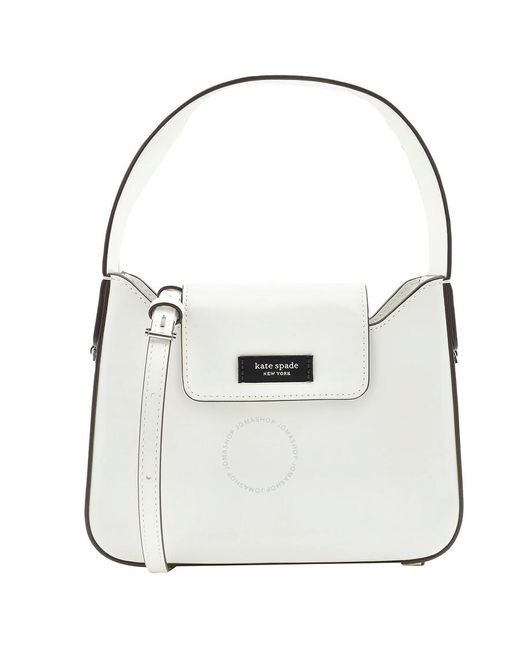 Kate Spade Sam Icon Leather Mini Hobo Bag in White | Lyst