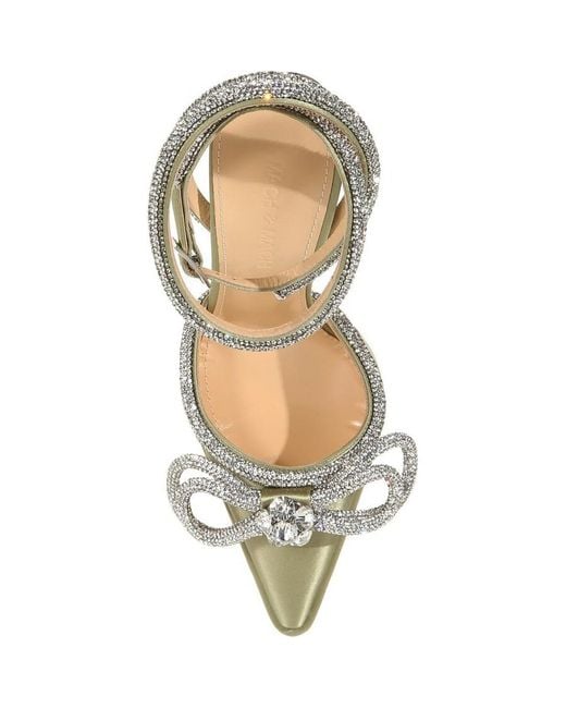 Mach & Mach Double Bow Platform Pumps in Metallic | Lyst