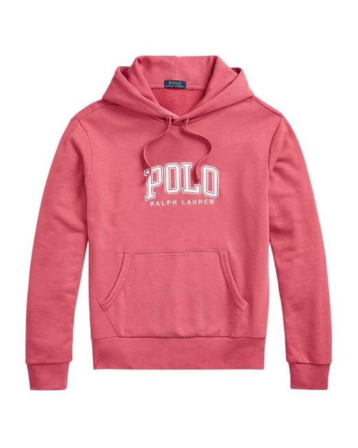 Polo Ralph Lauren Signature Logo Fleece Hoodie in Pink for Men | Lyst