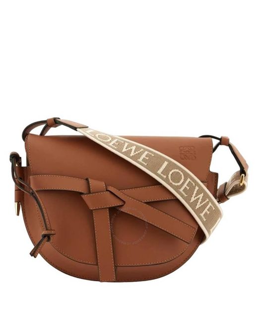 Loewe Tan Soft Calfskin Small Gate Bag in Brown | Lyst