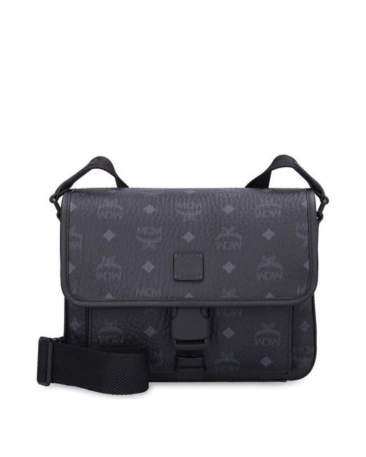 MCM Klassik Logo Messenger Bag in Blue | Lyst