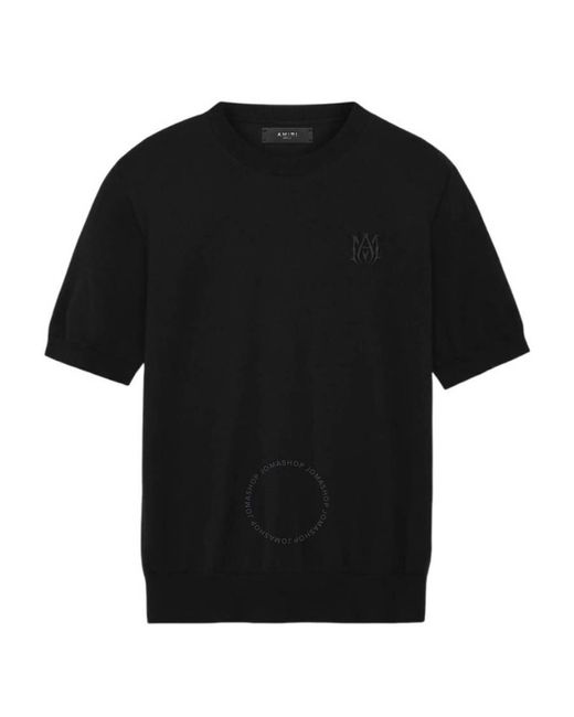 Amiri Ma Wool Silk Logo Tee in Black for Men | Lyst
