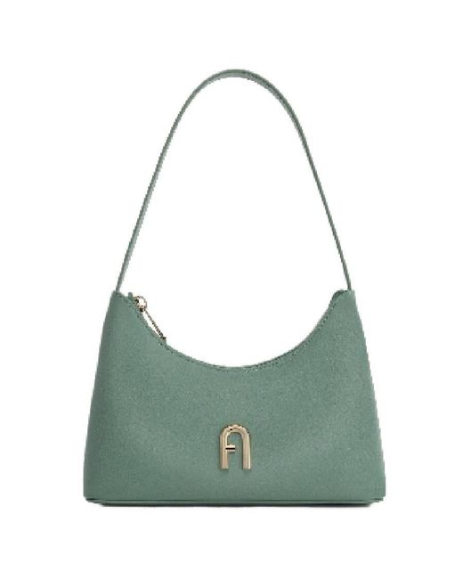 Furla Logo Mini Leather Shoulder Bag in Green | Lyst