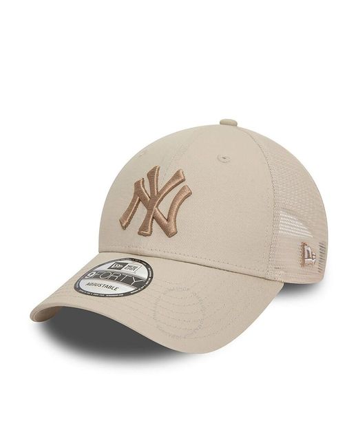 KTZ 9Forty New York Yankees Trucker Cap in Natural for Men | Lyst