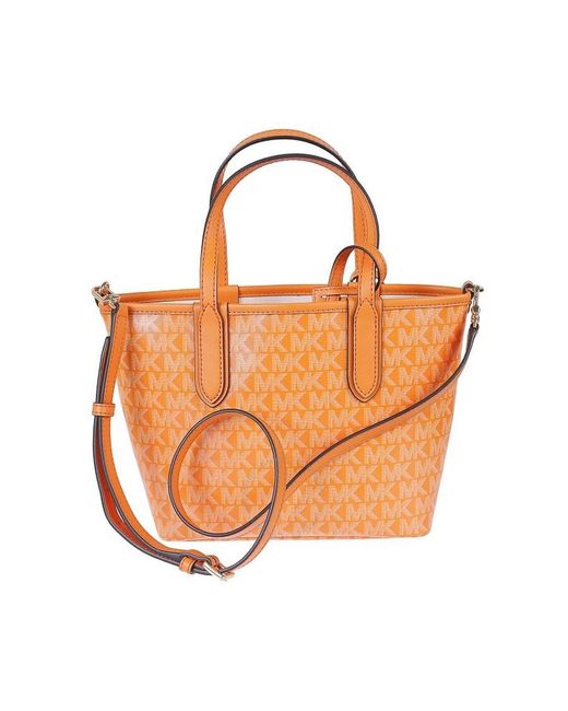 Michael Kors Open Tote Cross Body H in Orange | Lyst