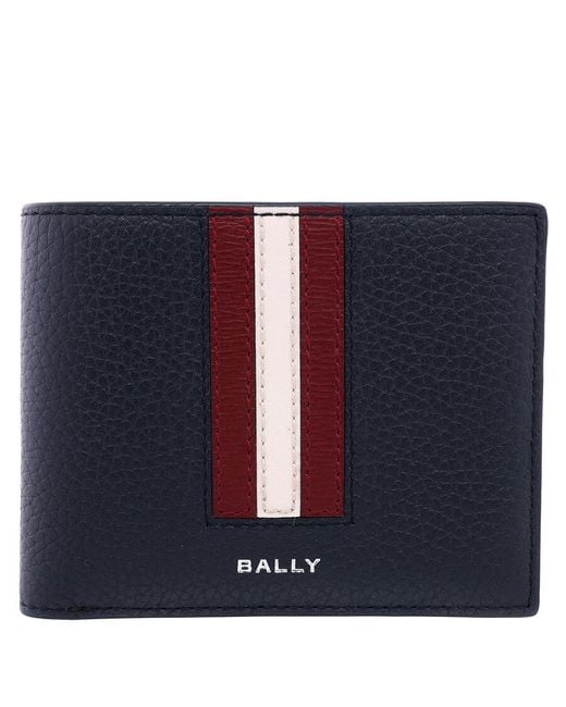 Bally Midnight Leather Ribbon Bi-Fold Wallet in Blue for Men | Lyst UK
