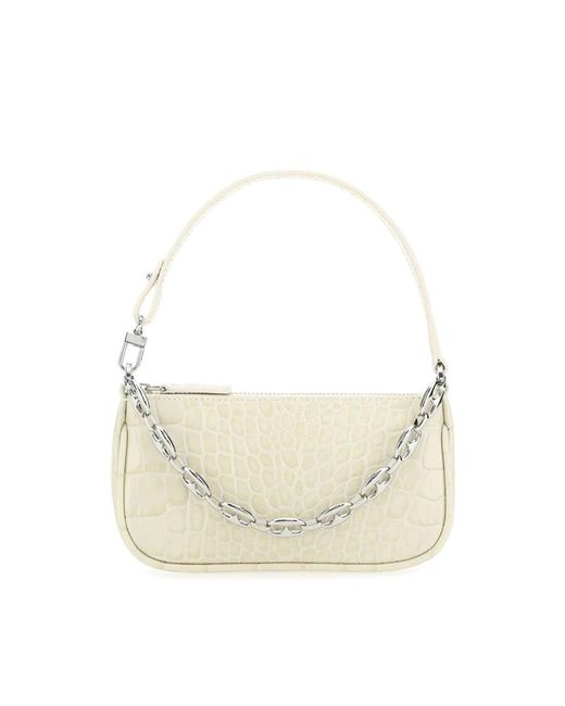 BY FAR Ivory Leather Mini Rachel Handbag in Natural | Lyst UK
