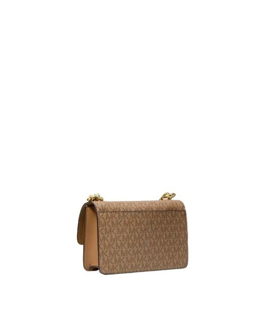 Michael Kors Heather Logo Extra Small Crossbody Bag in Natural | Lyst UK
