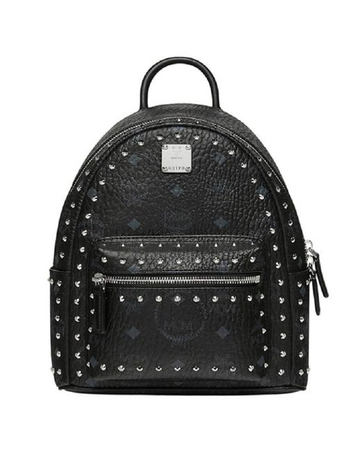 MCM Mini Visetos Stark Backpack in Black for Men | Lyst