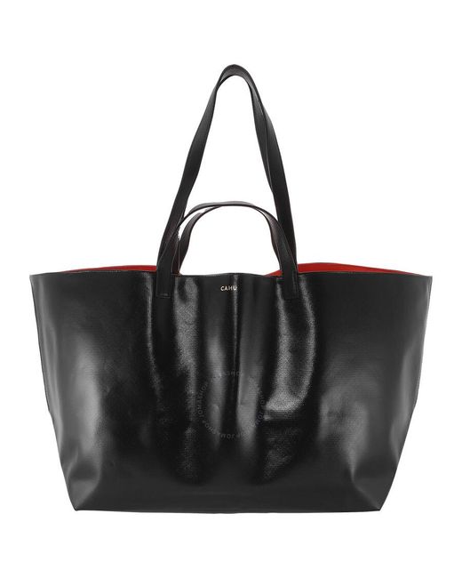 CAHU Pratique - Pvc Canvas Tote in Black | Lyst