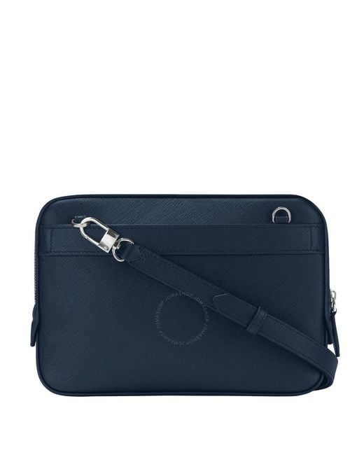 Montblanc Sartorial Leather Messenger Bag in Blue for Men | Lyst