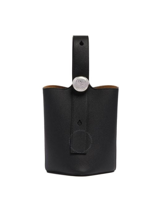 Loewe Mini Pebble Bucket Calfskin Bag in Black | Lyst UK