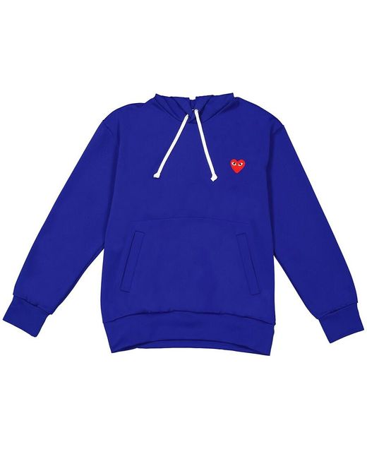 Comme des Garçons Cdg Play Heart Applique Hoodie in Blue for Men | Lyst UK