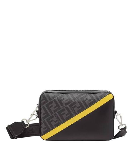 Fendi Diagonal Compact Shoulder Bag in Black for Men | Lyst