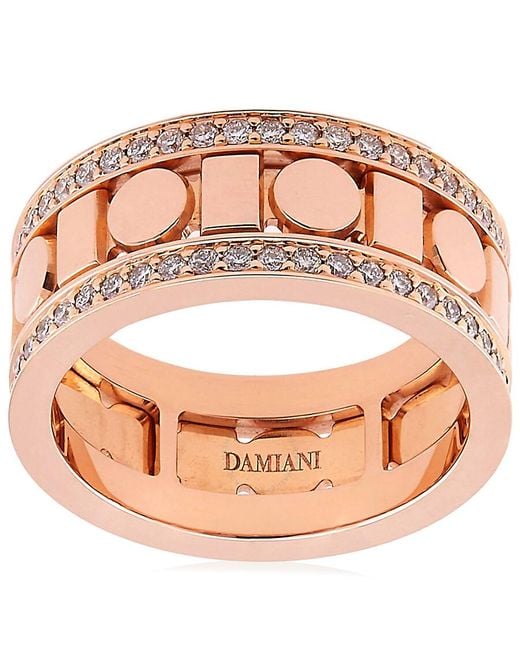 Damiani Belle Epoque Reel Diamond Ring in Pink | Lyst