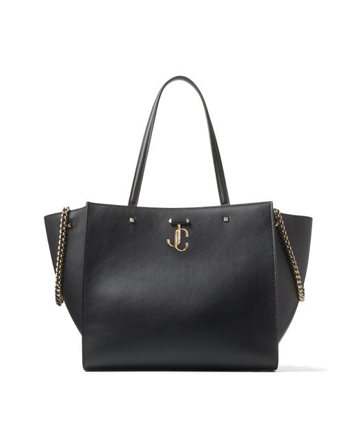 Jimmy Choo Avenue Leather Tote Bag in Black | Lyst UK