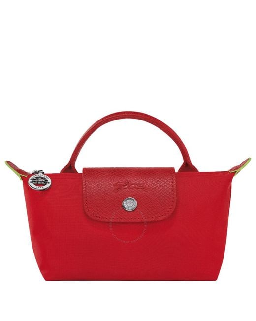 Longchamp Le Pliage Top Handle Pouch Bag in Red | Lyst
