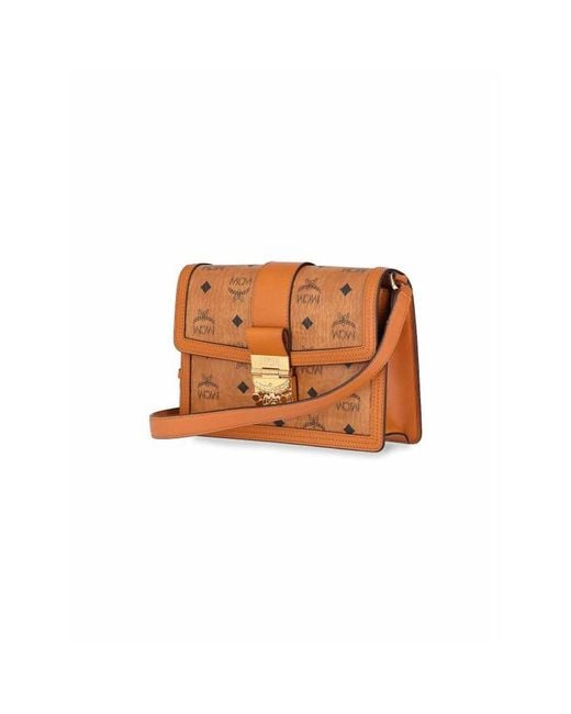 MCM Visetos Tracy Shoulder Bag in Brown | Lyst