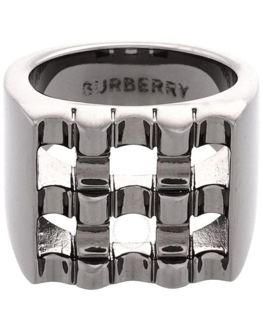 Burberry Ruthenium-Plated Cube Ring in Metallic for Men | Lyst