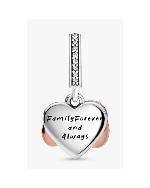 PANDORA Infinity Heart Rose And Sterling Dangle in Pink | Lyst UK