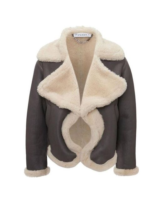 JW Anderson Oversize-Collar Wavy Aviator Jacket in Gray for Men | Lyst