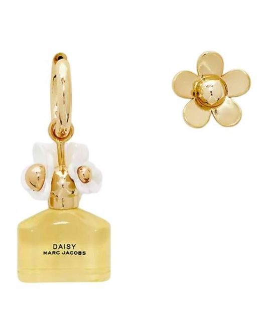 Marc Jacobs Mini Icon Daisy Asymmetrical Earrings in Metallic | Lyst UK