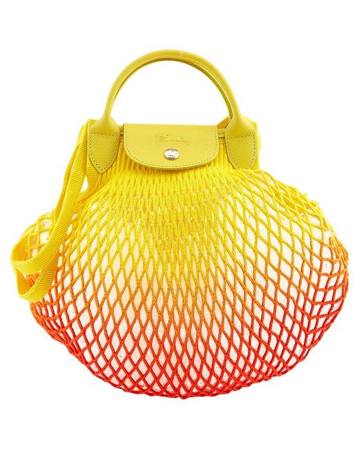 Longchamp Le Pliage Filet Top H in Yellow | Lyst
