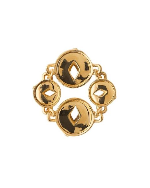 Burberry Hollow Medallion Plated Ring in Metallic | Lyst