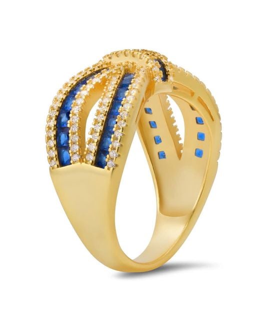 Kylie Harper 14K Over Sapphire Cz Love Knot Ring in Blue | Lyst UK