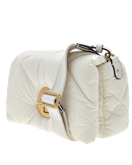 Moncler Puffer Leather Crossbody Bag in Natural | Lyst